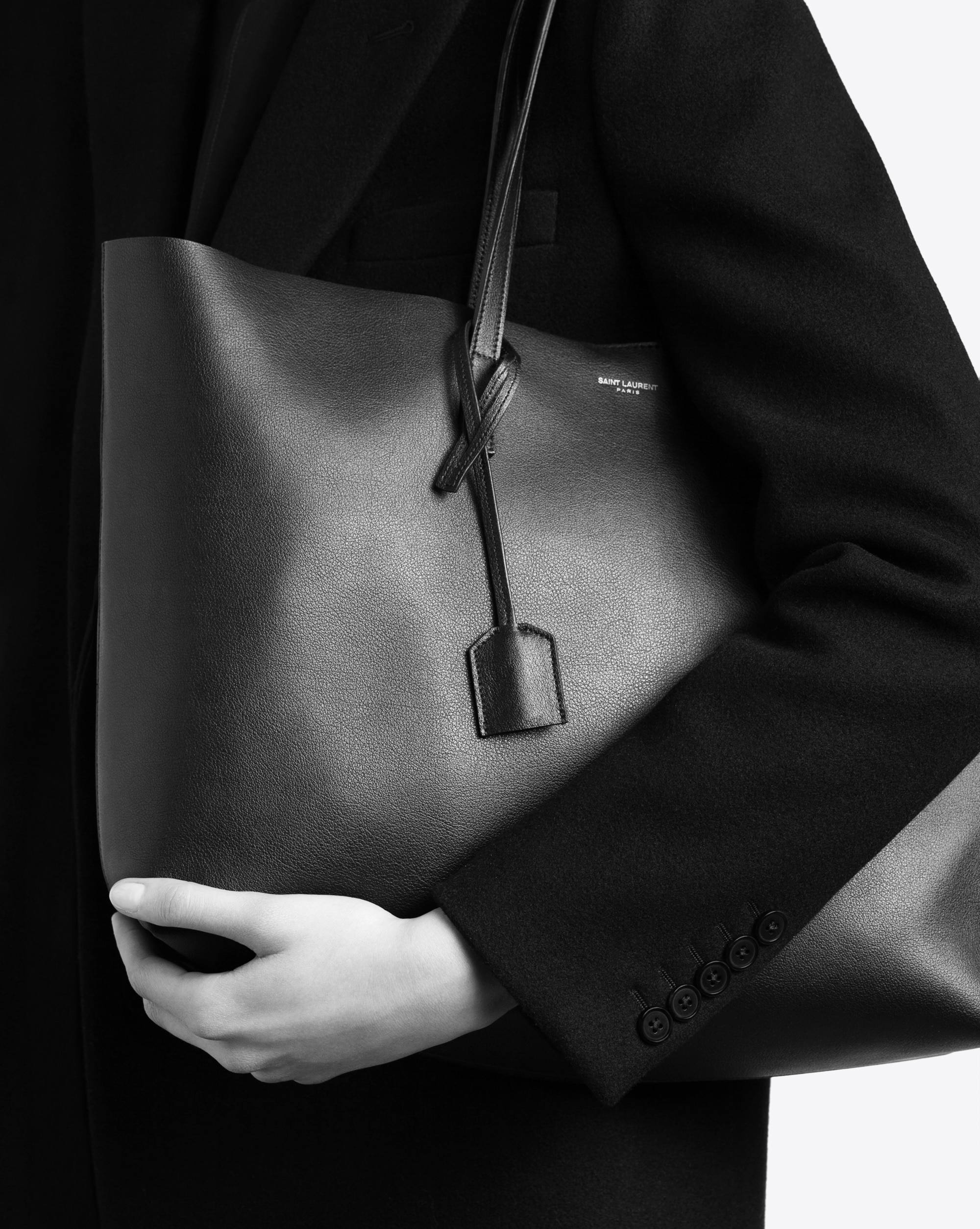 Saint Laurent Shopping Saint Laurent Tote Bag In Dark Anthracite Saint Laurent Shopping Saint Laurent Tote Bag In Dark Anthracite